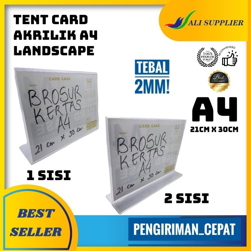 Jual TEMPAT BROSUR / TENT HOLDER A4 / TENT CARD AKRILIK DISPLAY A4 / STAND A4 AKRILIK / STAND ...