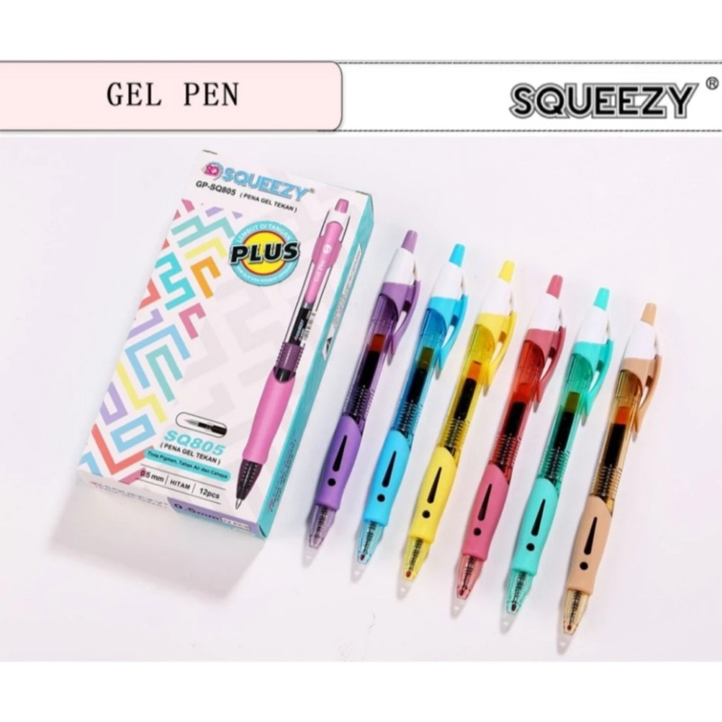 Jual (1 Pack) Gel Pen Cetek Squeezy GP SQ-805 PASTEL COLOR Retractable ...