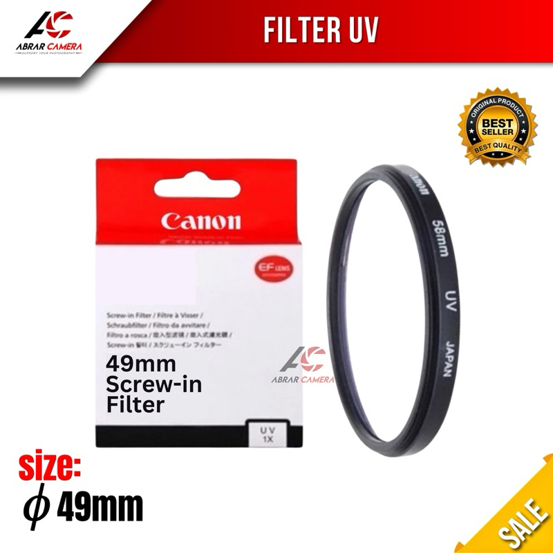 Jual Filter UV Canon 49mm pelindung lensa kamera 49 mm lens protector ...