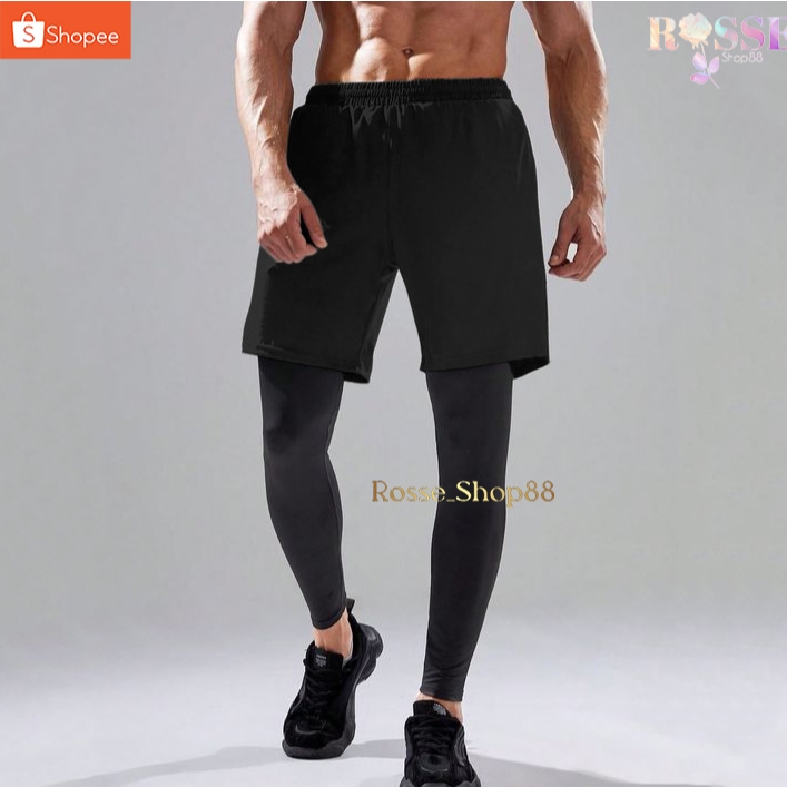 Jual Bundling LEGGING PANJANG + CELANA PENDEK PRIA SPORT | Shopee Indonesia