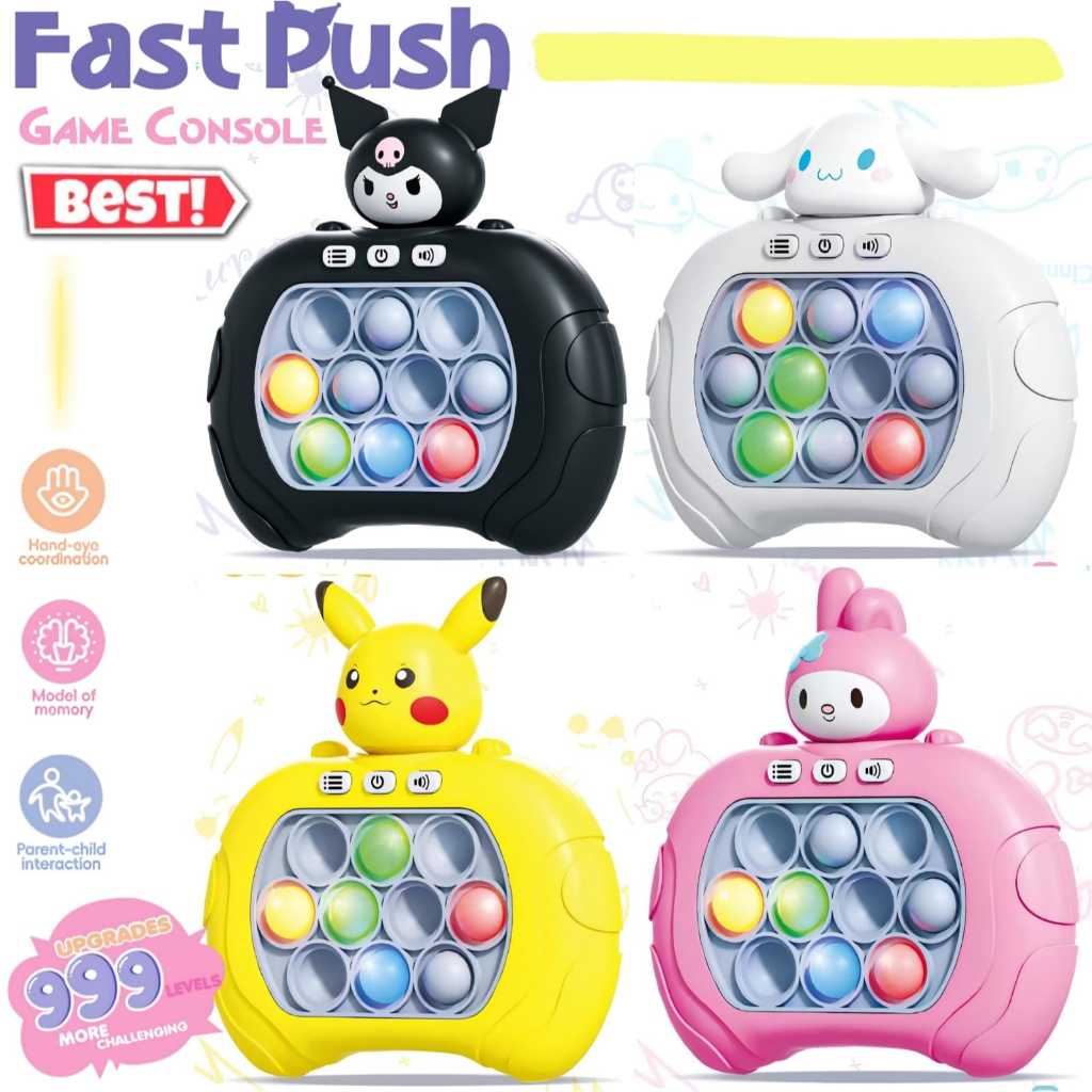 Jual RICI Level 999 Pop It Elektrik SANRIO LED Pop it Mesin Game Menghilangkan Stress LED Musik ...