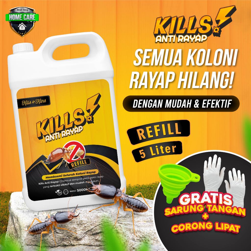Jual KILLS ANTI RAYAP REFILL 5 LITER | ANTI RAYAP AMPUH | GARANSI UANG ...