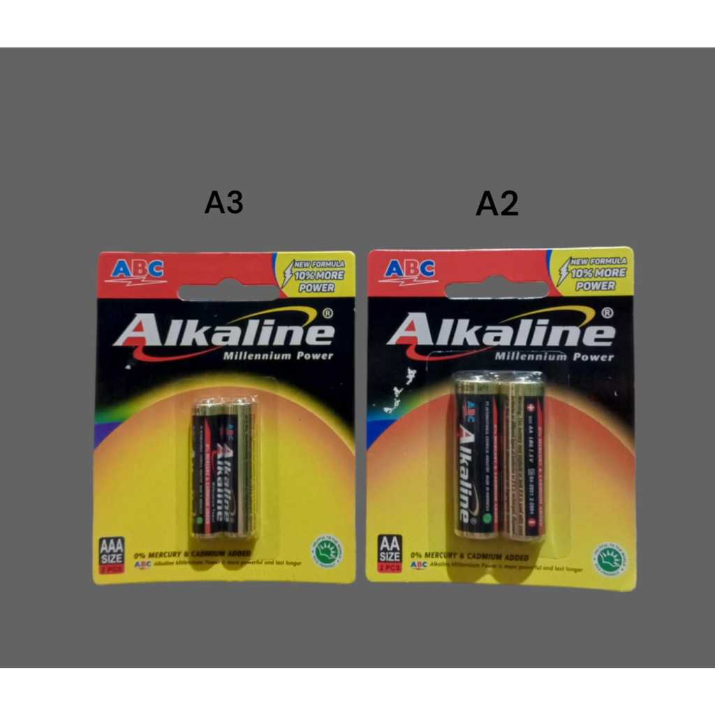 Jual BATERAI ABC ALKALINE SIZE A2 & A3 / BATTERY / BATRE ABC ALKALINE ...