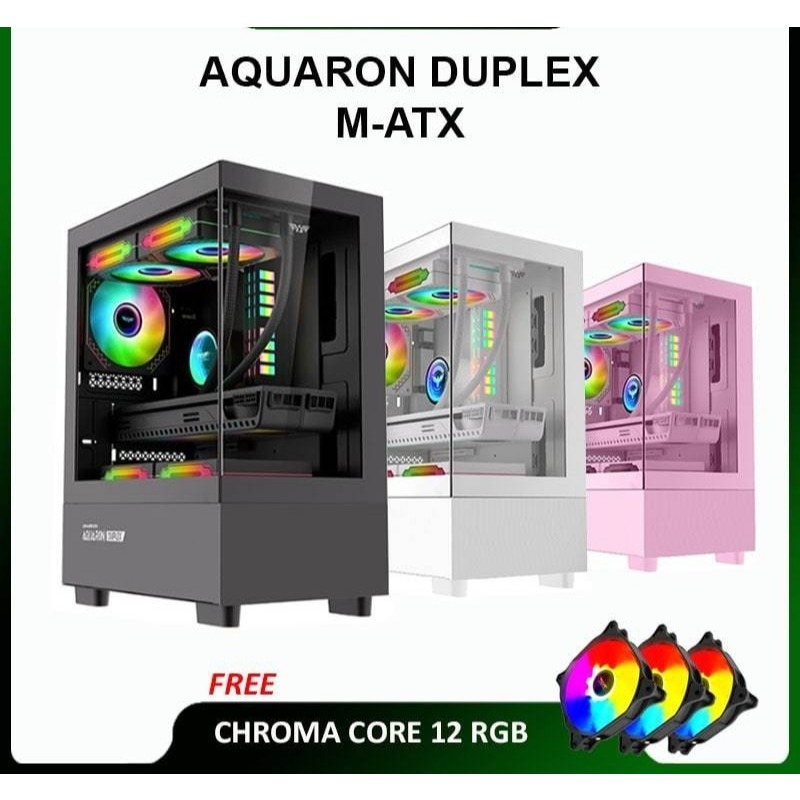 Jual Casing Gaming Armaggeddon Aquaron Duplex M-ATX with Front Panel ...