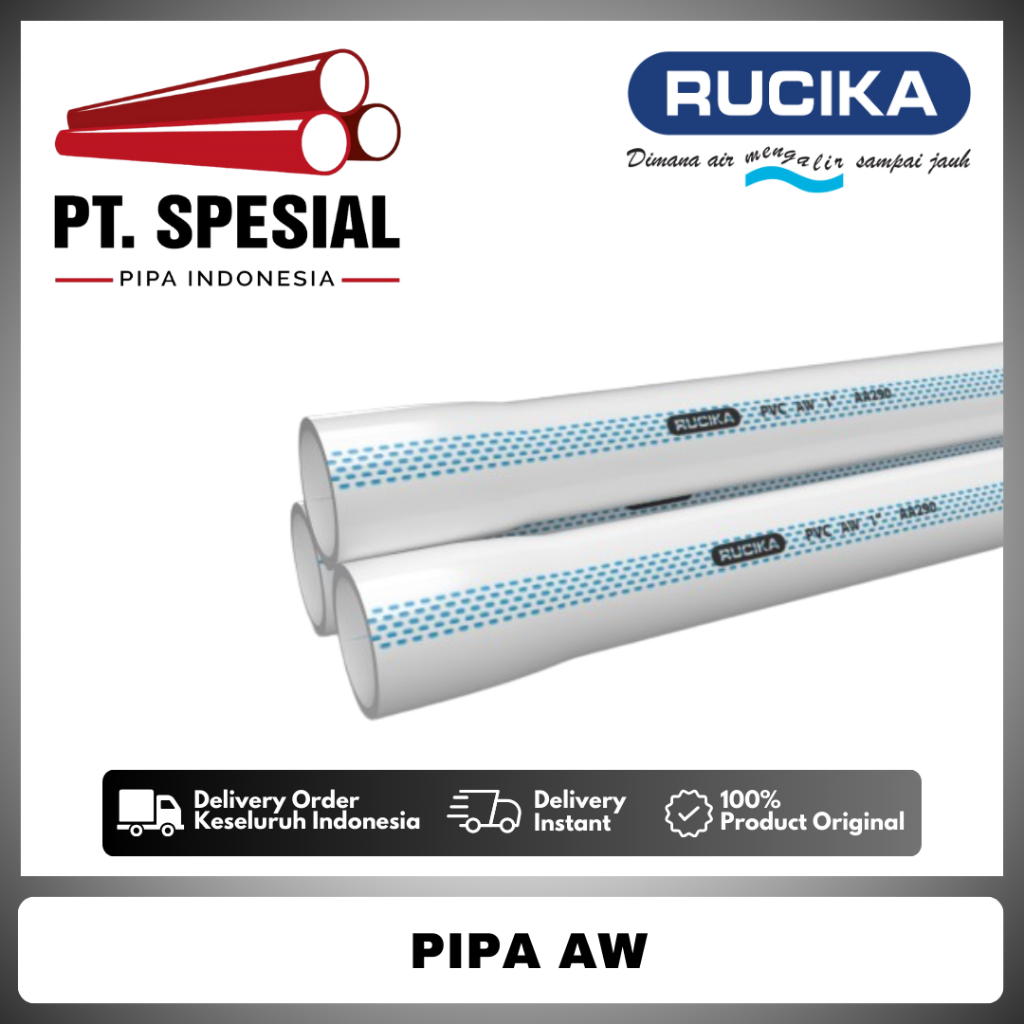 Jual Pipa PVC AW Standard Rucika 1/2 inch Pipa PVC Rucika -12 | Shopee ...