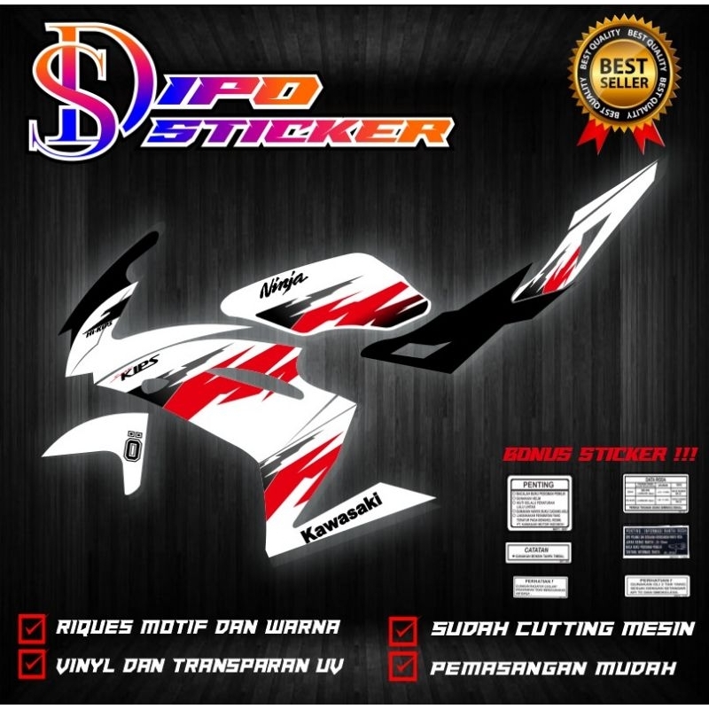 Jual sticker striping ninja rr new custom 06 transparan UV (bisa ...