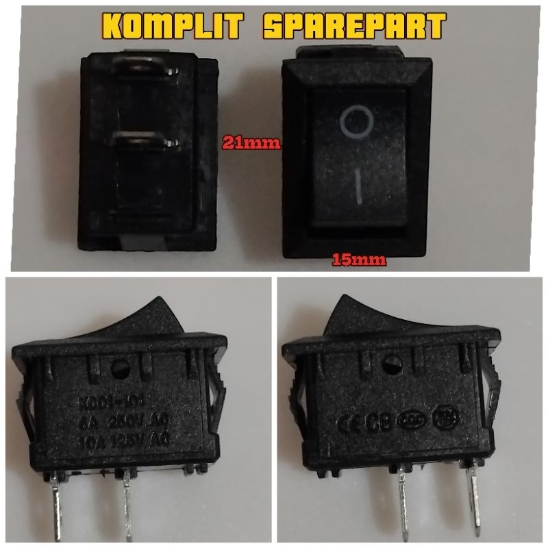 Jual SAKLAR ROCKER ON /OFF 2 PIN(SWITCH KARAOKE KCD1) (isi 10 pcs ...