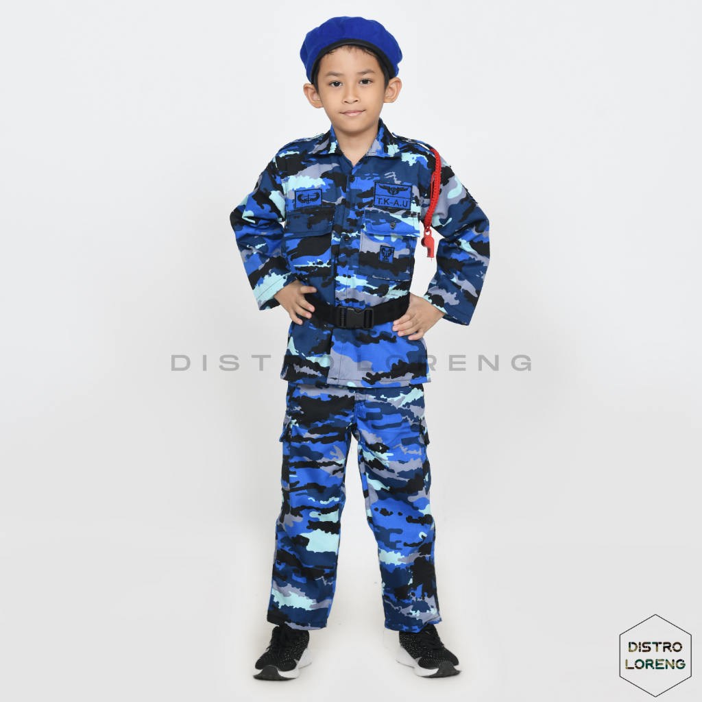 Jual Baju Profesi TNI AU Loreng Anak Laki-laki Setelan Kostum Karnaval Anak Usia 3-8 Tahun ...