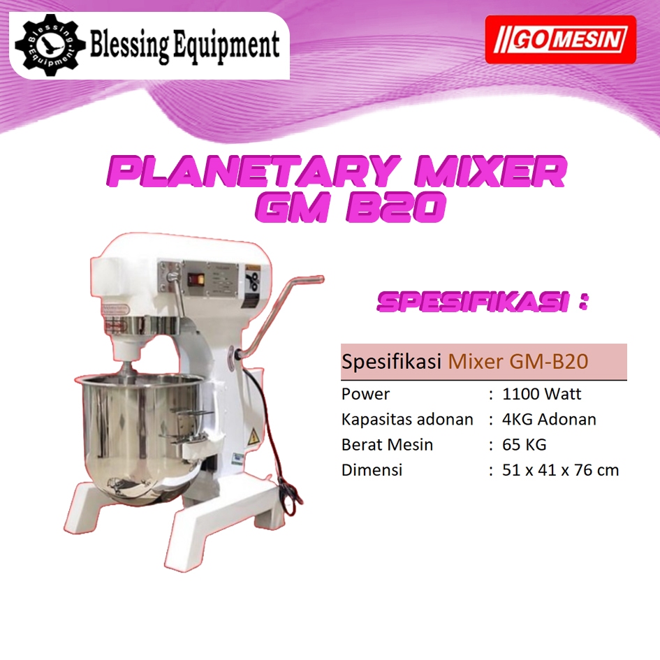 Jual GM-B20 Planetary Mixer Gomesin Mixer Adonan Kue 20 Liter | Shopee ...