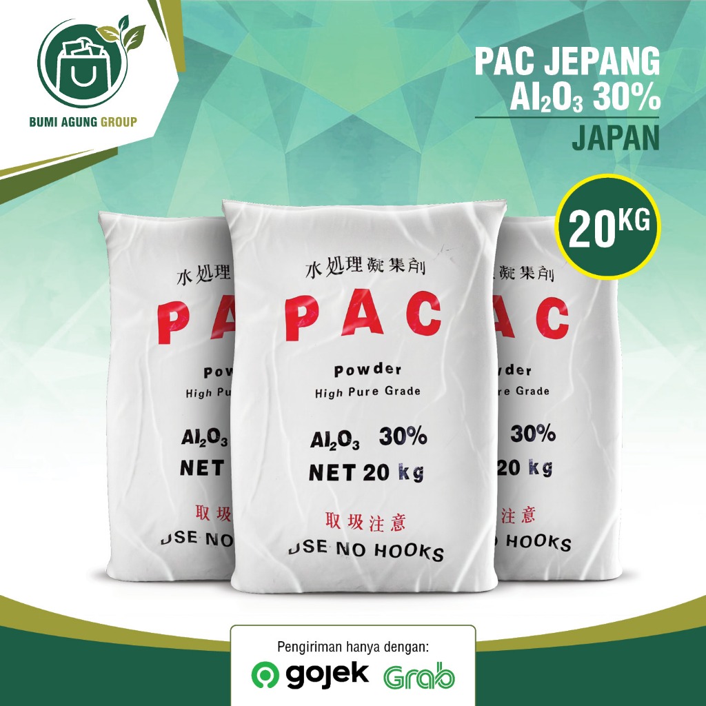 Jual PAC JEPANG 20KG 1 karung Penjernih Air Poly Alumunium Chloride 1sak 20 KG | Shopee Indonesia