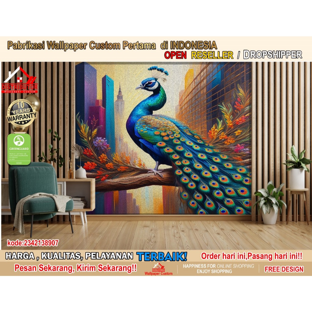 Jual Wallpaper Custom Dinding Tema Burung Merek | Wallpaper Custom ...