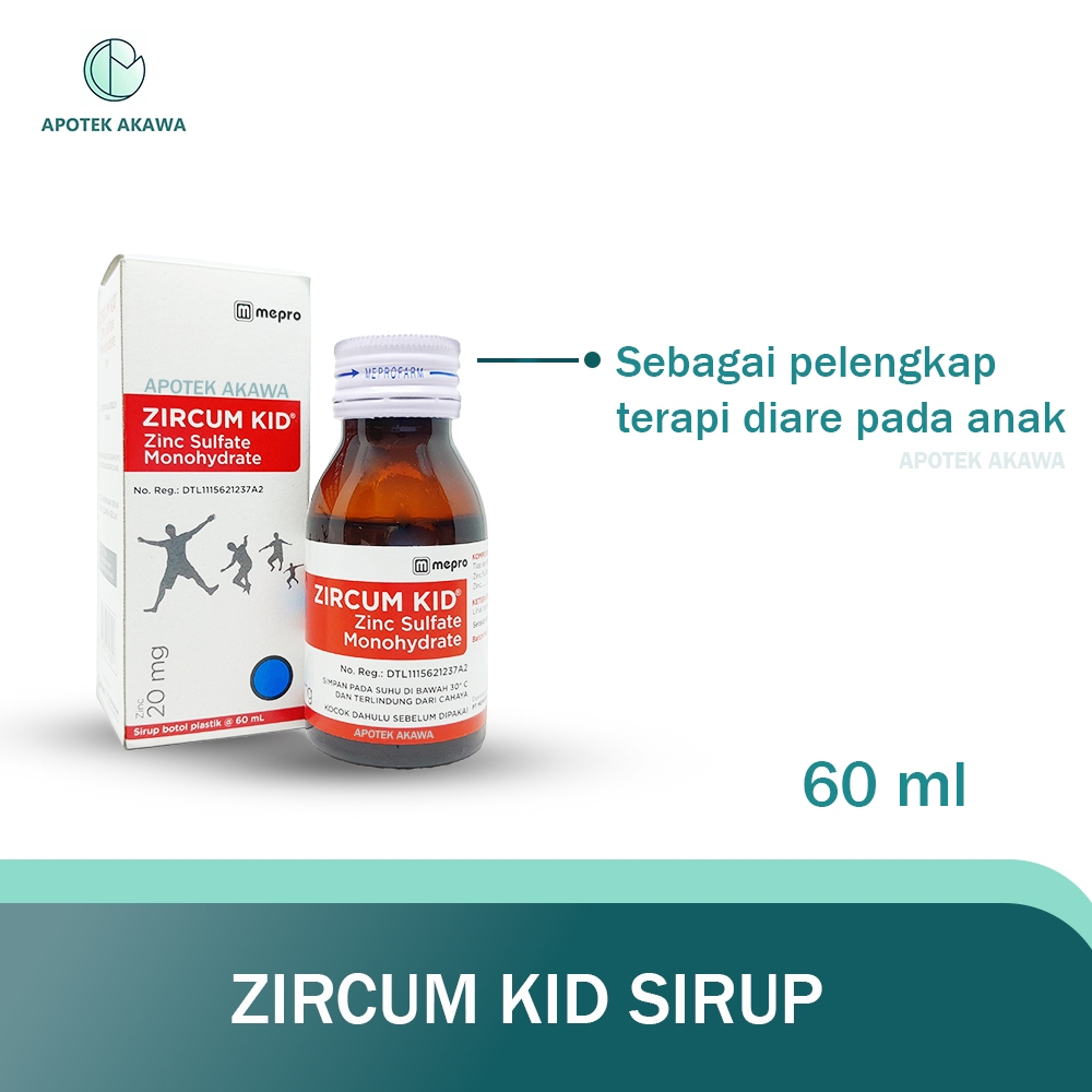Jual ZIRCUM KID SIRUP 60 ML / ZINC 20 MG/5 ML / OBAT DIARE / APOTEK AKAWA | Shopee Indonesia