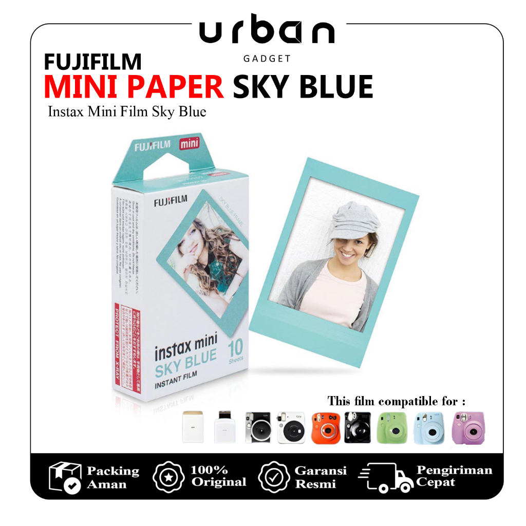 Jual FUJIFILM Instax Mini Paper Sky Blue - Paper Film Instax | Shopee ...
