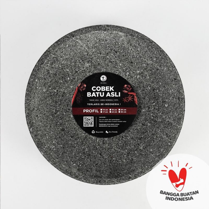Jual Cobek Batu + Ulekan Asli Batu Gunung Merapi UK 30cm Tidak Luntur ...