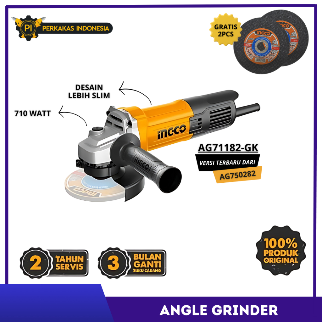 Jual Mesin Gerinda Tangan Listrik INGCO AG750282 4inch Electric Angle ...