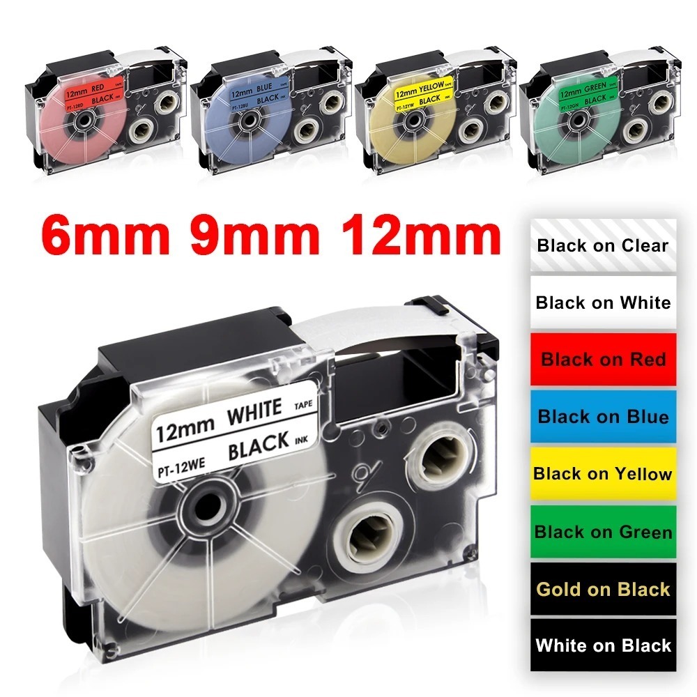 Jual For Casio label tape XR12WE XR12YW XR12RD For Casio KL-60 KL-60SR ...