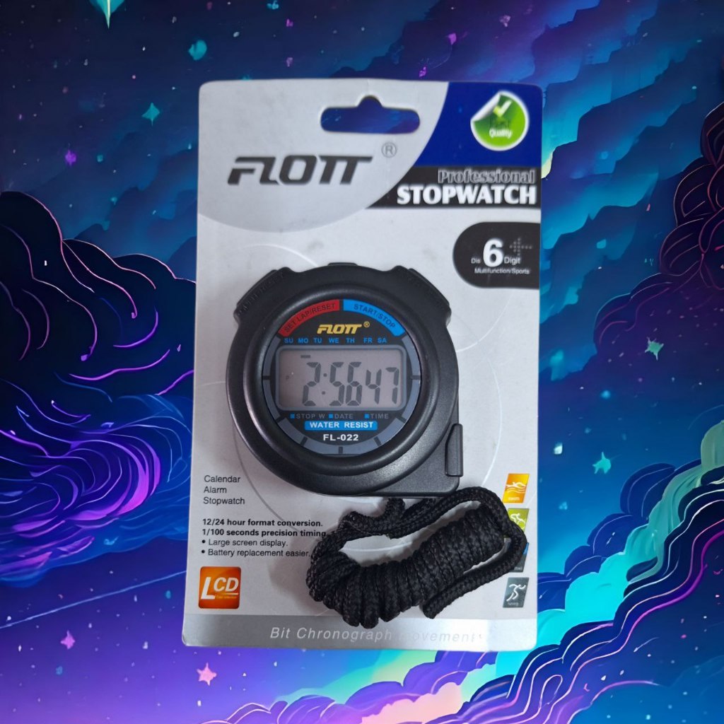 Jual Stopwatch Professional 6 Digit Multifunction Sport - Flott FL022 | Shopee Indonesia