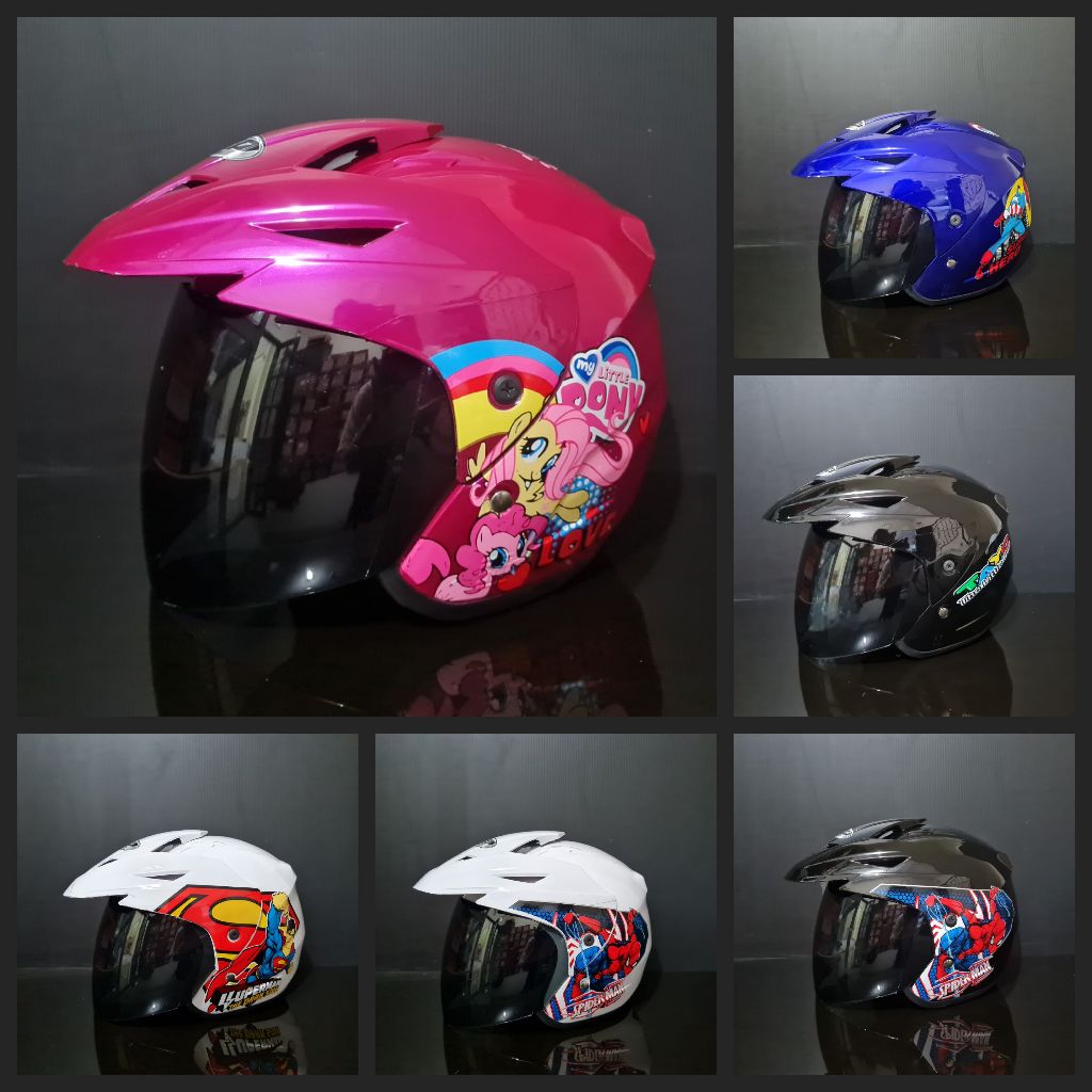 Jual HELM SNI ANAK 5 thn keatas gambar HELLO KITTY LITTLE PONY FROZEN ...