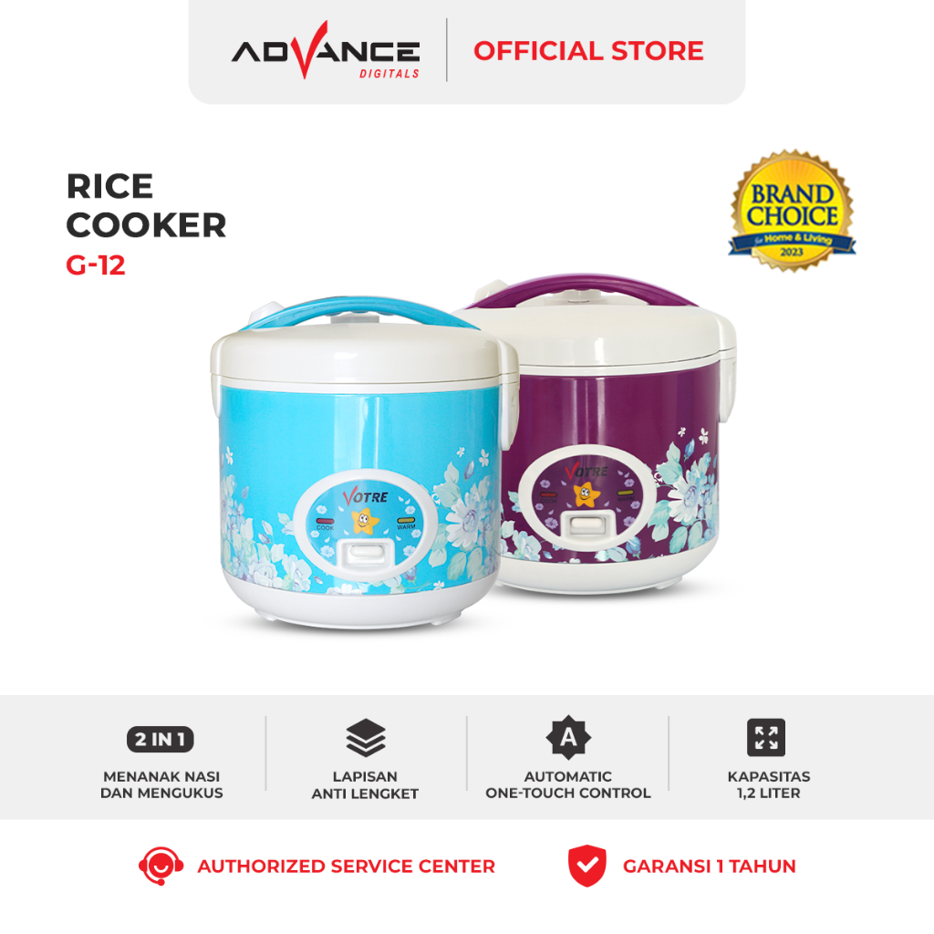 Jual Advance G-12 Rice Cooker 1.2 Liter Penanak Nasi 350 Watt Garansi ...