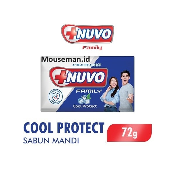 Jual Mouseman - Nuvo Sabun Batang Antibacterial Soap Family Fresh Cool Protect Putih Biru 72gr ...