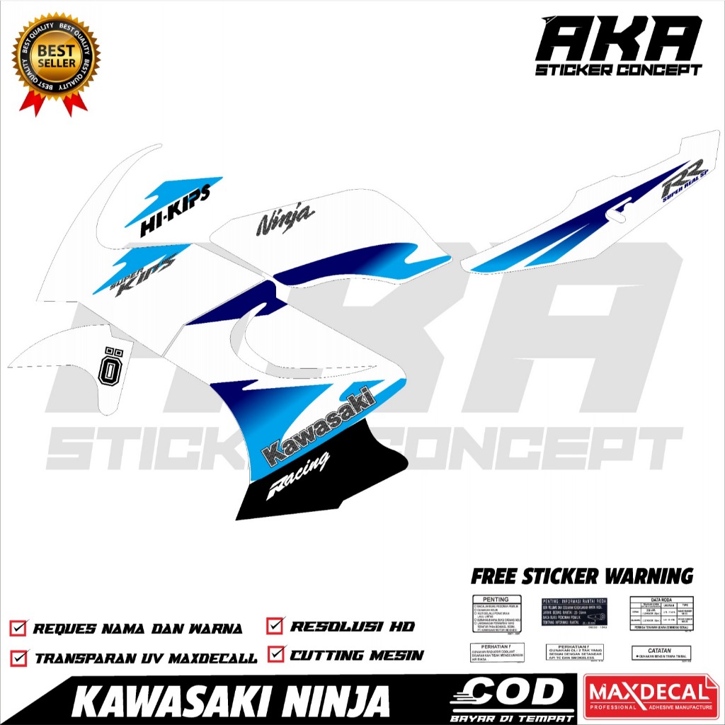 Jual Sticker striping Kawasaki Ninja RR old transparan bisa request ...