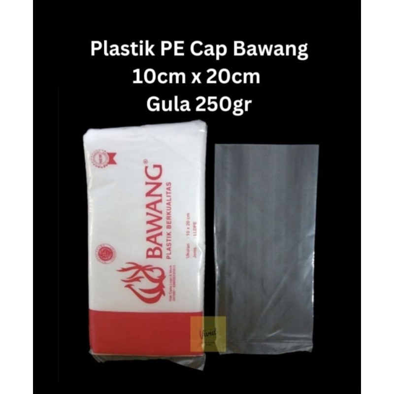 Jual Kantong Plastik PE seperempat kilo cap Bawang - 10 x 20 cm Bening ...