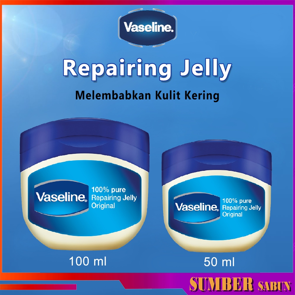 Jual VASELINE REPAIRING JELLY 100% PURE ORIGINAL 50mL & 100mL | Shopee ...