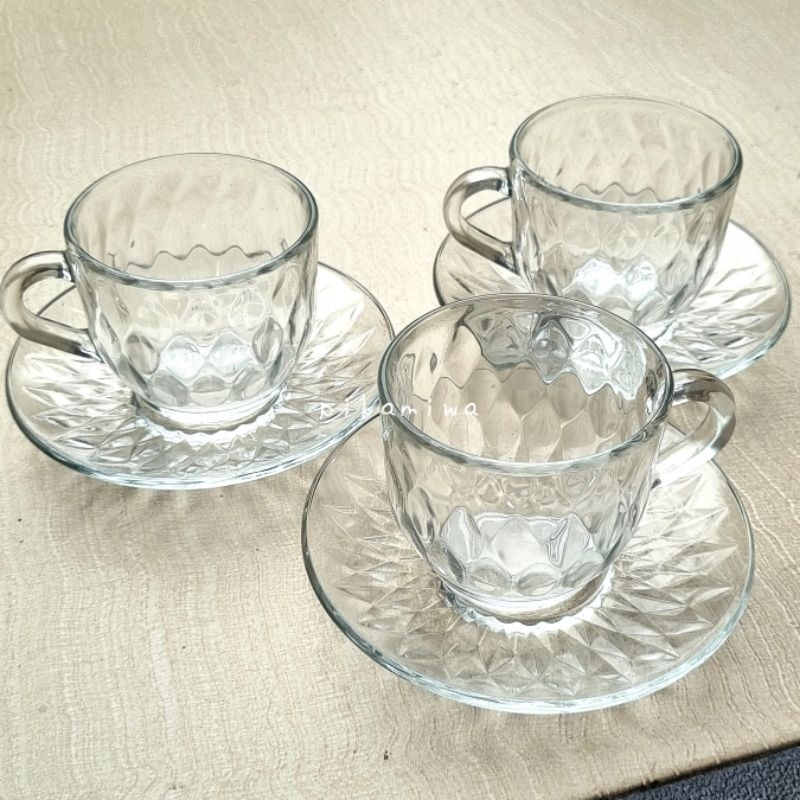 Jual 8 PCS / 12 PCS CANGKIR MALIMBU KIMGLASS cangkir tatak cangkir set ...