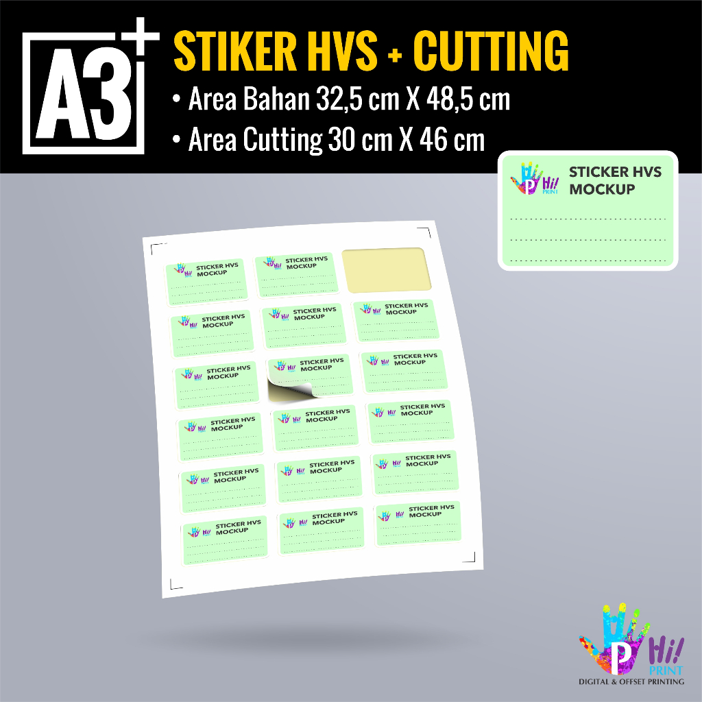 Jual Cetak Stiker Label HVS A3+ CUT / Cetak Stiker Kertas HVS | Shopee Indonesia