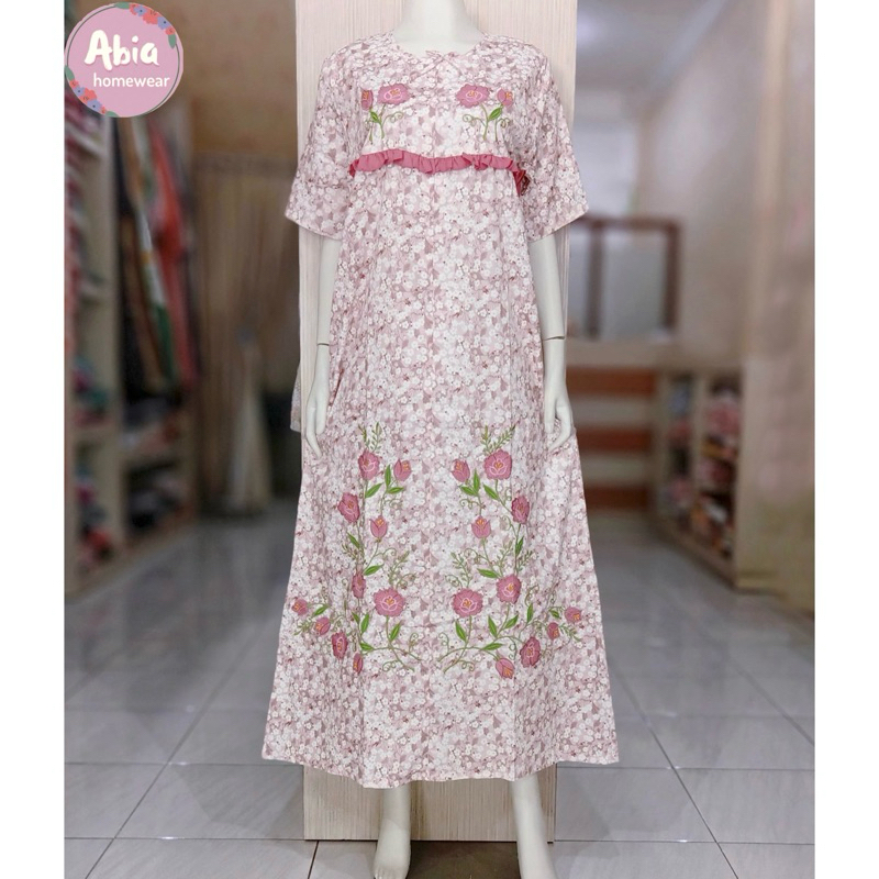 Jual Daster Katun Jepang Bordir Khas Malang - Busui Friendly (Pink ...