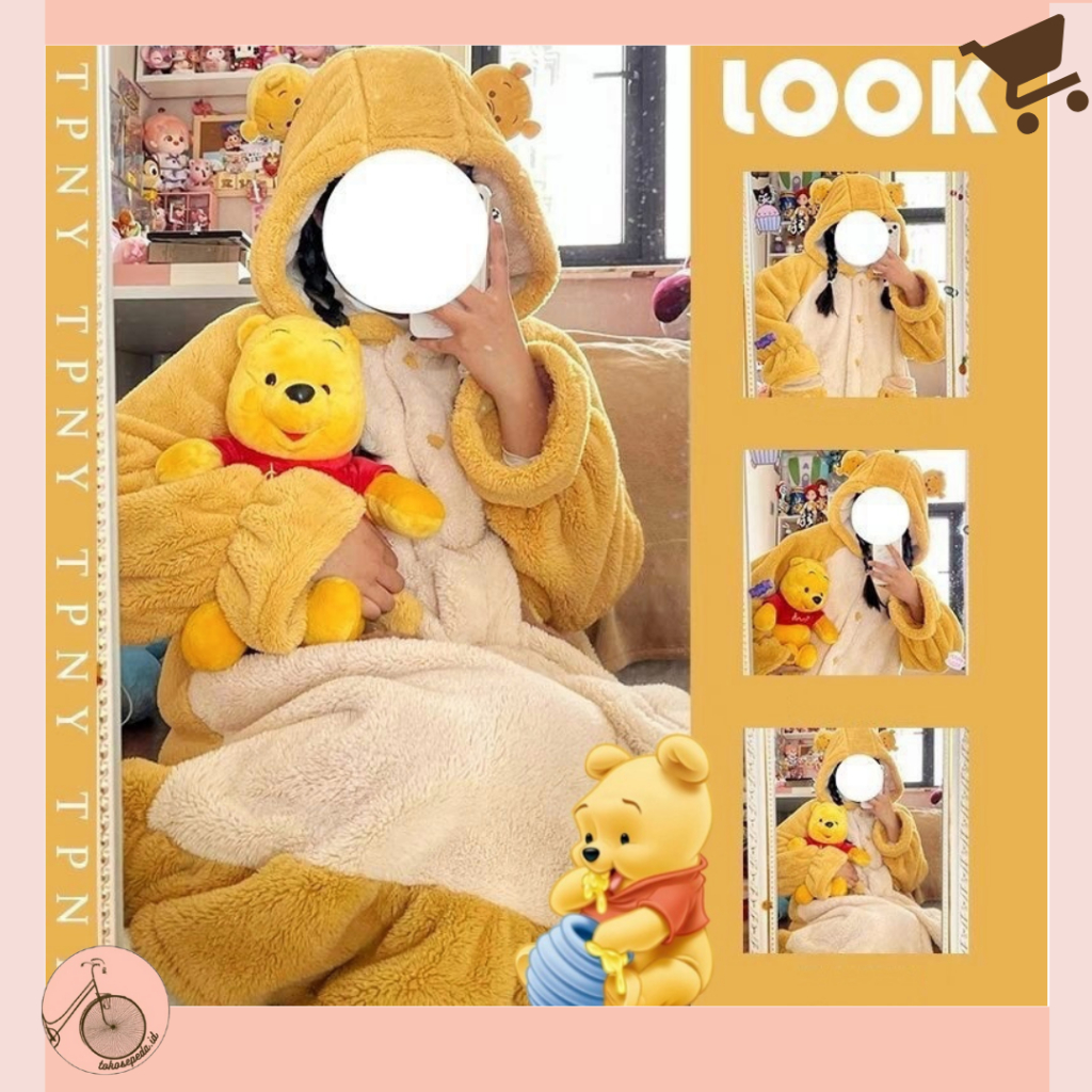 Jual Kostum Karakter Disney Winnie The Pooh Piyama Onesie Daster Dewasa ...