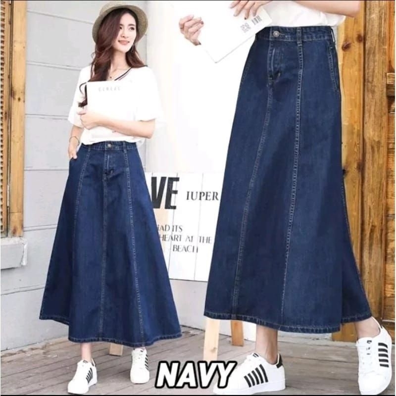 Jual FRL-ID // Rok jeans korean 7/8 jumbo - rok wanita model mayung ...