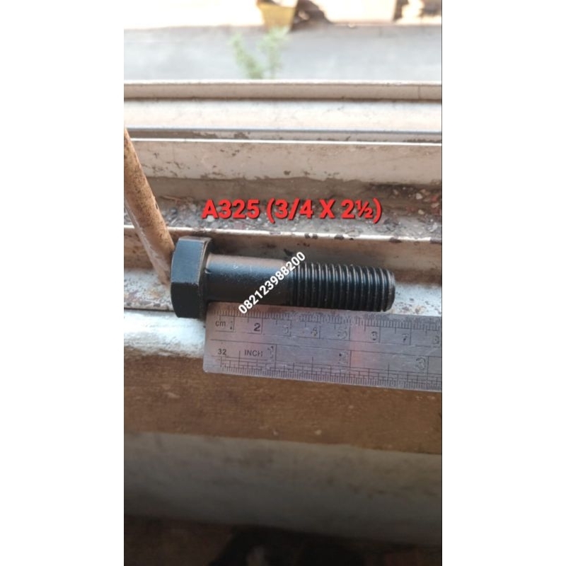 Jual baut mur baja a325 3/4 x 3 bm HTB hex bolt htb 3/4x3 baud m19x75 ...