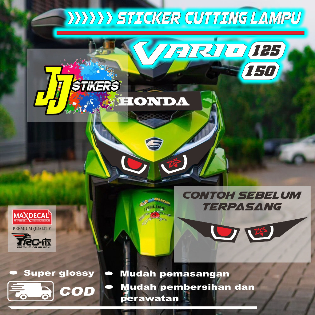 Jual Stiker Lampu Vario Esp 2017 Sticker Mata Beda Motif Kanan Kiri ...