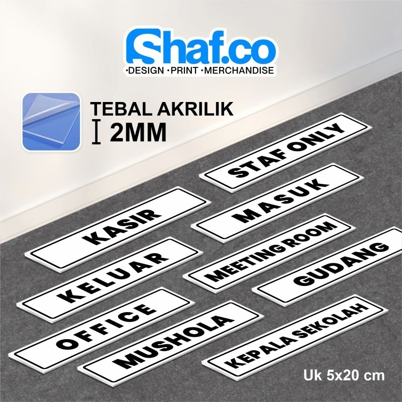 Jual AKRILIK SIGN BOARD KASIR / STAFF ONLY / KELUAR / MASUK / OFFICE ...