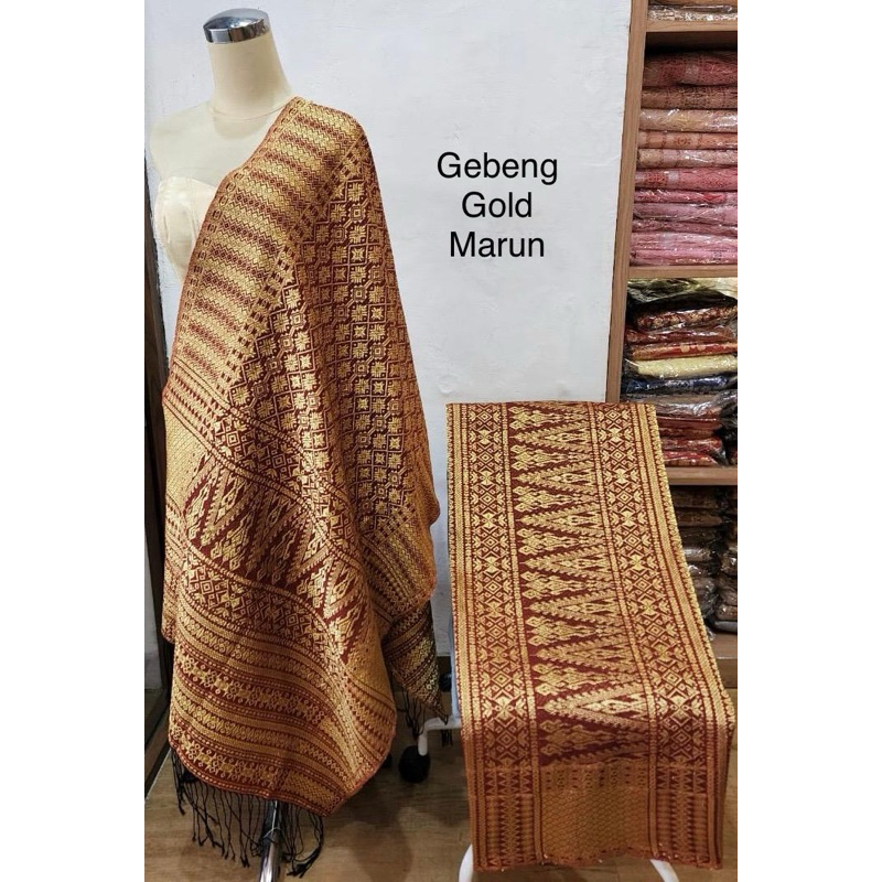 Jual Songket Gebeng Berlian Tumtuman Sarung Selendang Bahan sutera ...
