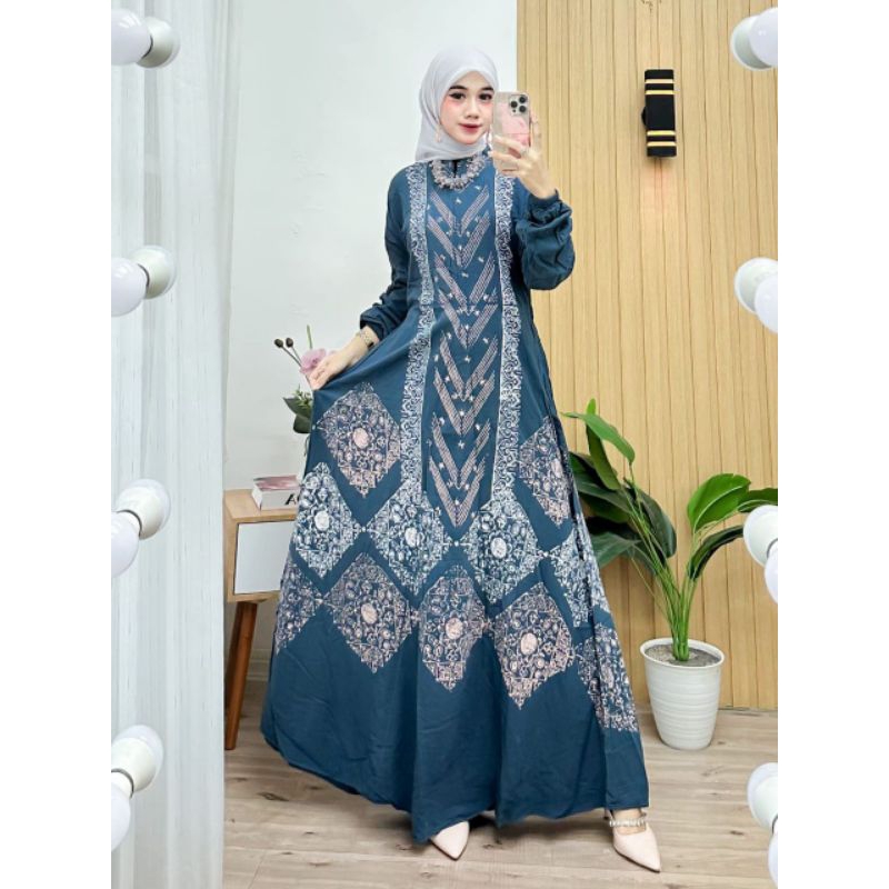 Jual Terbaru Gamis twill rayon ori pekalonga cap malaman Home Dress ...