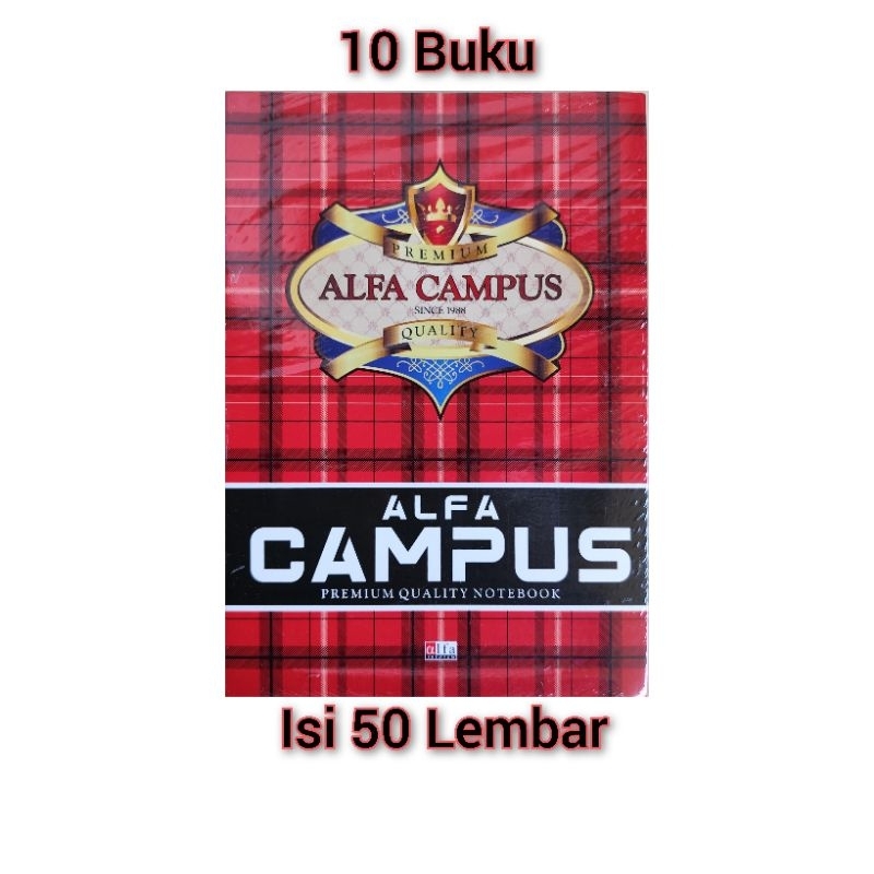 Jual Buku Alfa Campus 50 Lembar isi 10 Buku Kertas Putih Tebal Ukuran ...