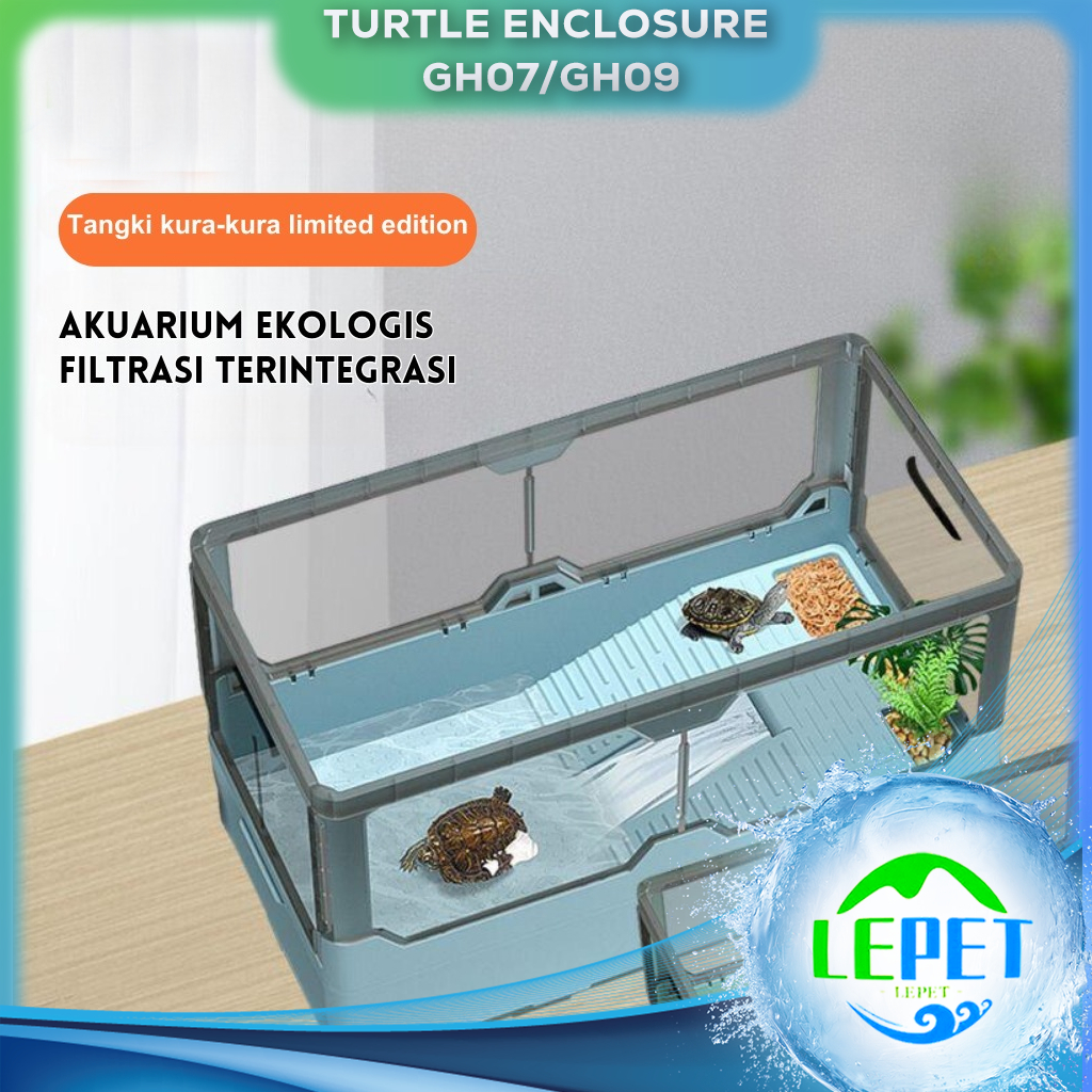 Jual LEPET Turtle Enclosure Aquarium Tank GH07/GH09 / Kandang Kura / aquarium kura kura | Shopee ...