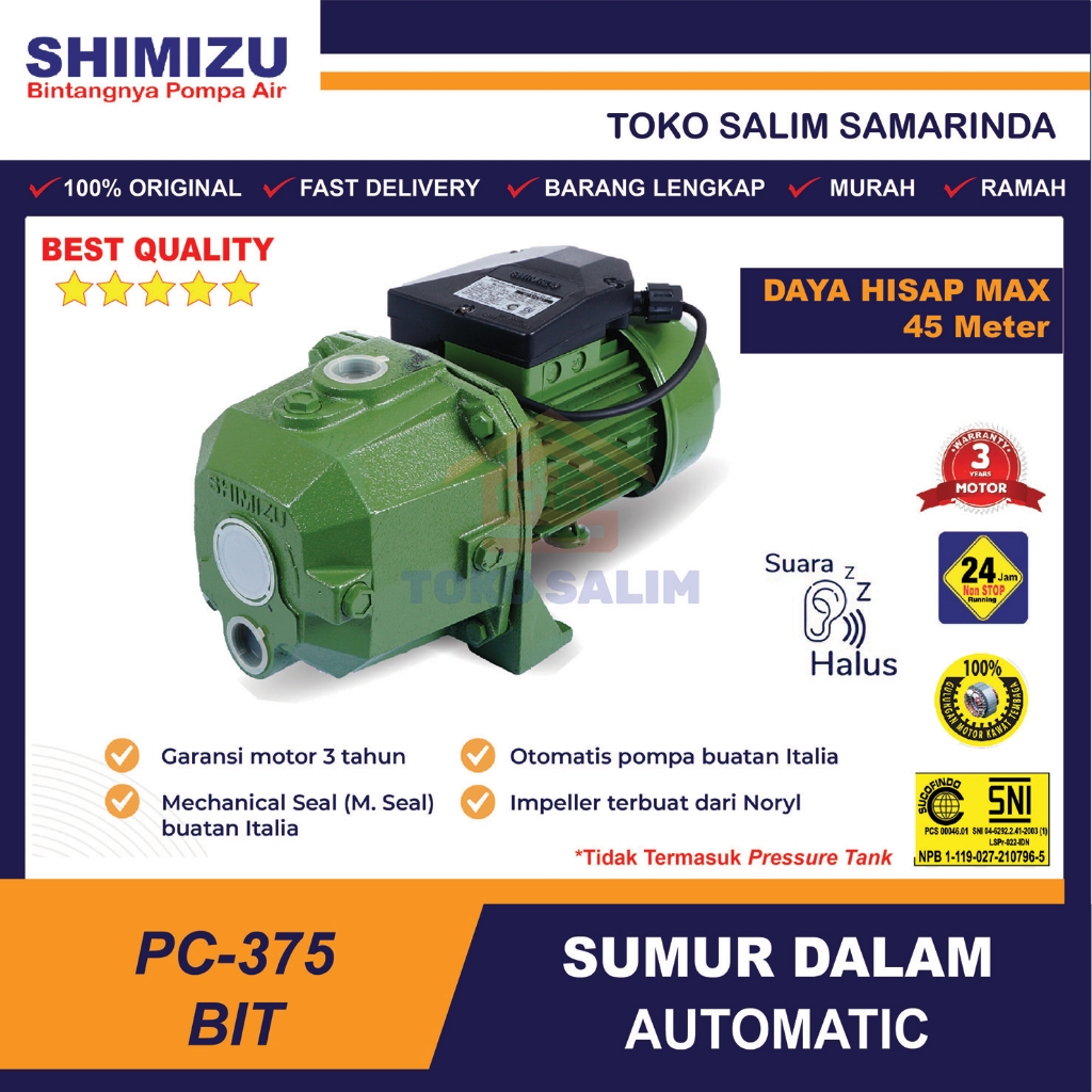 Jual Pompa Air Sumur Dalam Otomatis 𝗦𝗛𝗜𝗠𝗜𝗭𝗨 𝗣𝗖𝟯𝟳𝟱 𝗕𝗜𝗧 (𝟯𝟳𝟱𝗪) 𝗢𝗥𝗜 𝟭𝟬𝟬 ...