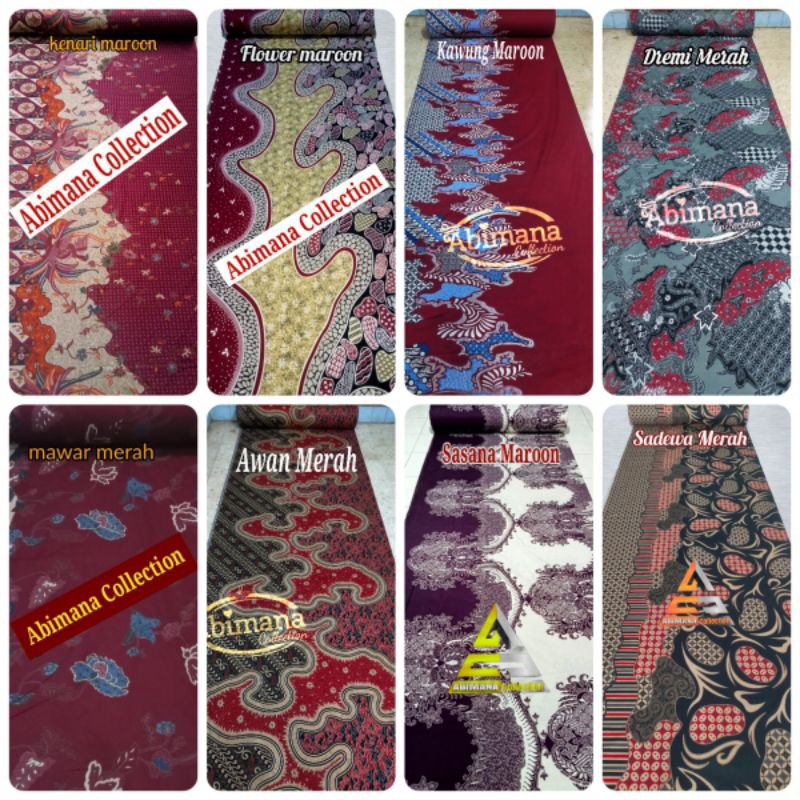 Jual NEW KAIN BATIK WARNA MERAH // MAROON // PINK HARGA PER SATU METER ...
