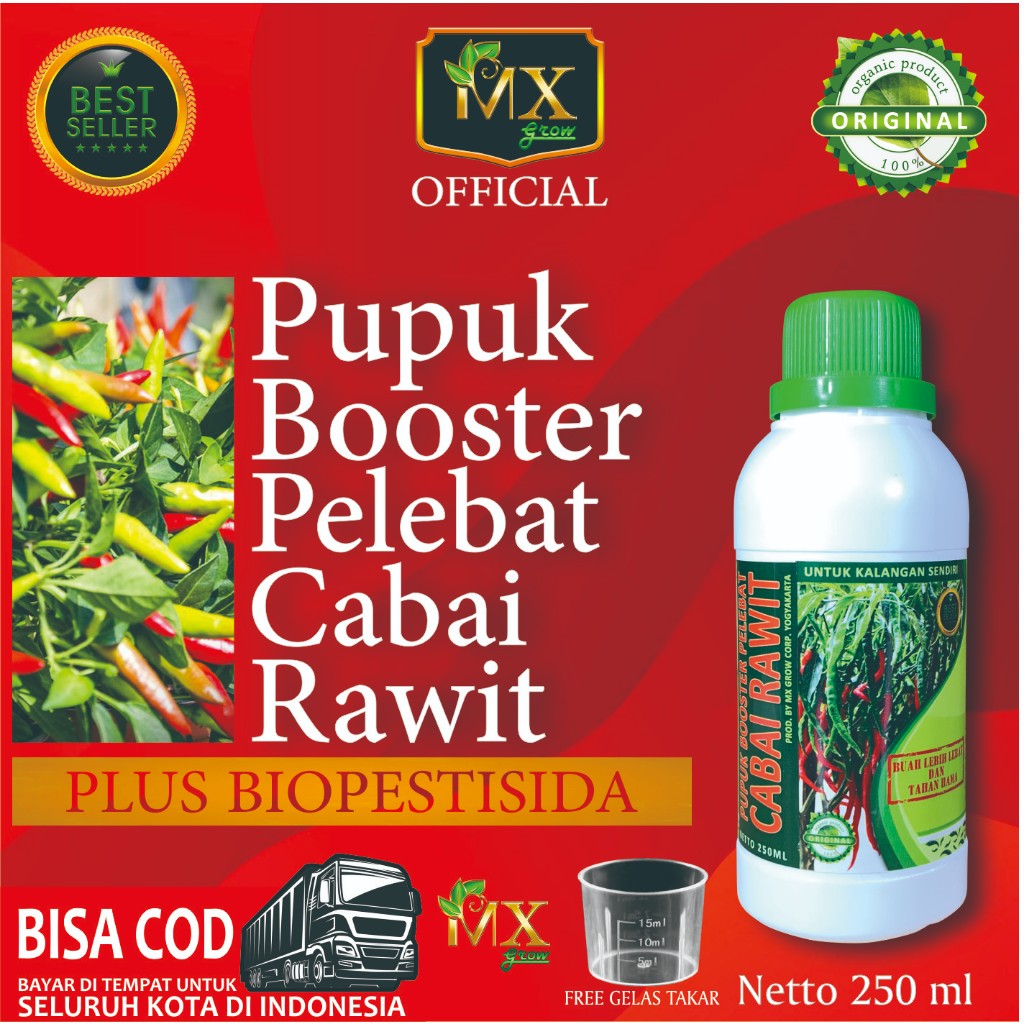 Jual Pupuk Organik Cair Penyubur dan Pelebat Cabai Rawit 250 ml | Shopee Indonesia