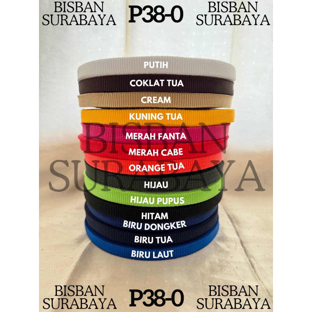 Jual (PER ROLL) WEBBING BISBAN 1CM PITA TAS LEBAR 1 CM (22YARD ...