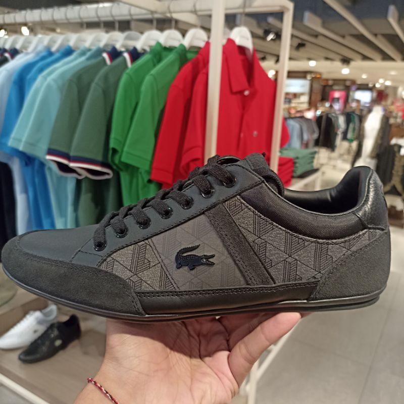 Jual Sepatu Lacoste Chaymon Full black leather | Shopee Indonesia
