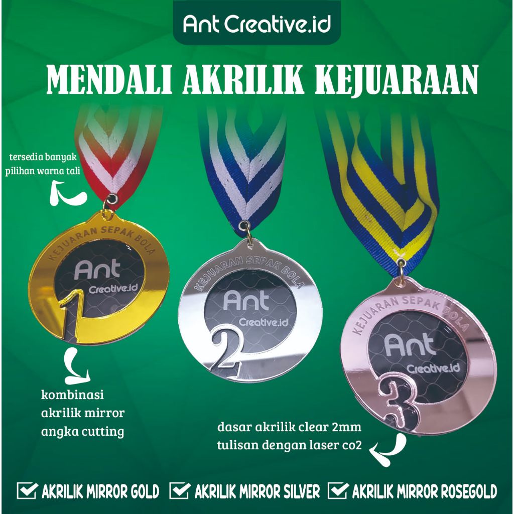 Jual Mendali Kejuaraan / Mendali Akrilik / Mendali Akrilik Custom ...
