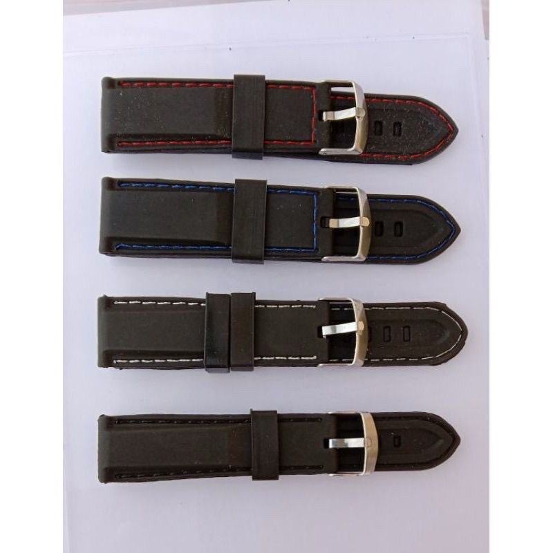 Jual Strap tali jam tangan rubber Tali Jam karet list jait tali karet ...