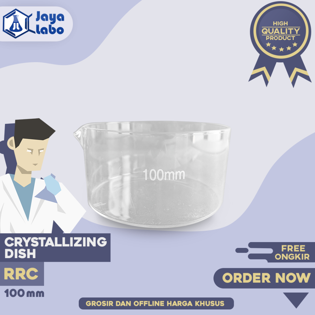 Jual CRYSTALLIZING DISH 100 mm RRC / Cawan Kristalisasi Alat ...