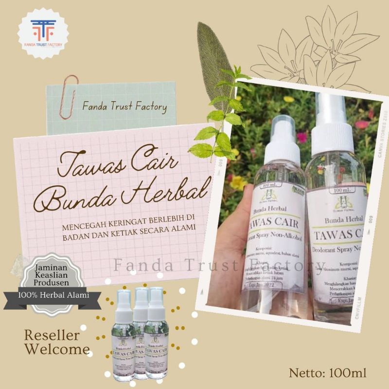 Jual Tawas Cair Spray Bunda Herbal 100ml Original Non Deorex Deodorant ...