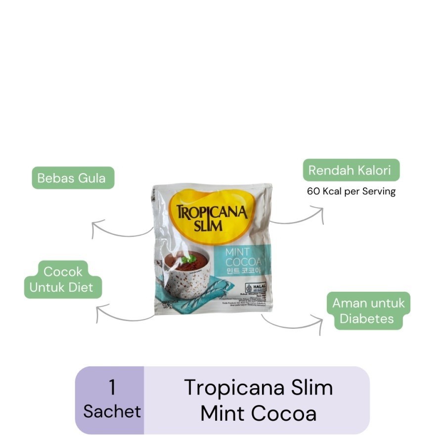 Jual Tropicana Slim Mint Cocoa 1 Sachet - Minuman Cokelat Mint Tanpa ...