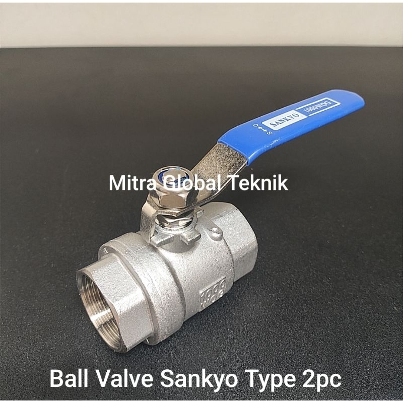 Jual Ball Valve Sankyo Drat 2" SS316 Type 2pc | Shopee Indonesia